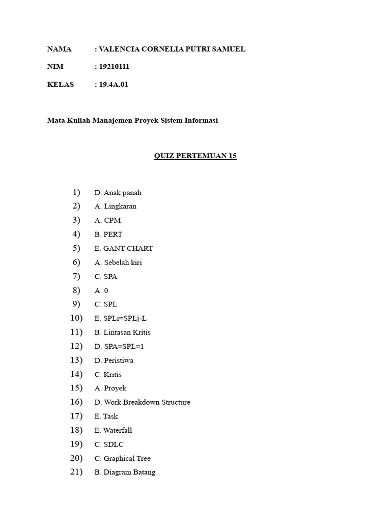 Mpsi Quiz Pertemuan 15 | PDF