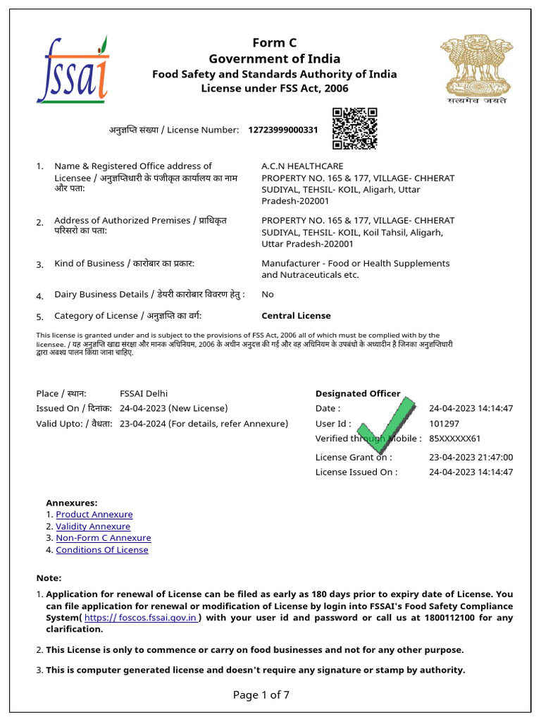 Fassai | PDF | Dietary Supplements | Nutraceutical