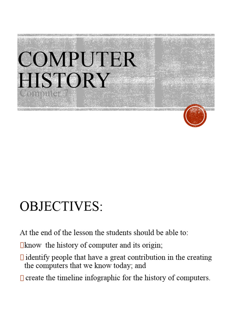 History of Computers Timeline Overview | PDF | Computing | Computer Science