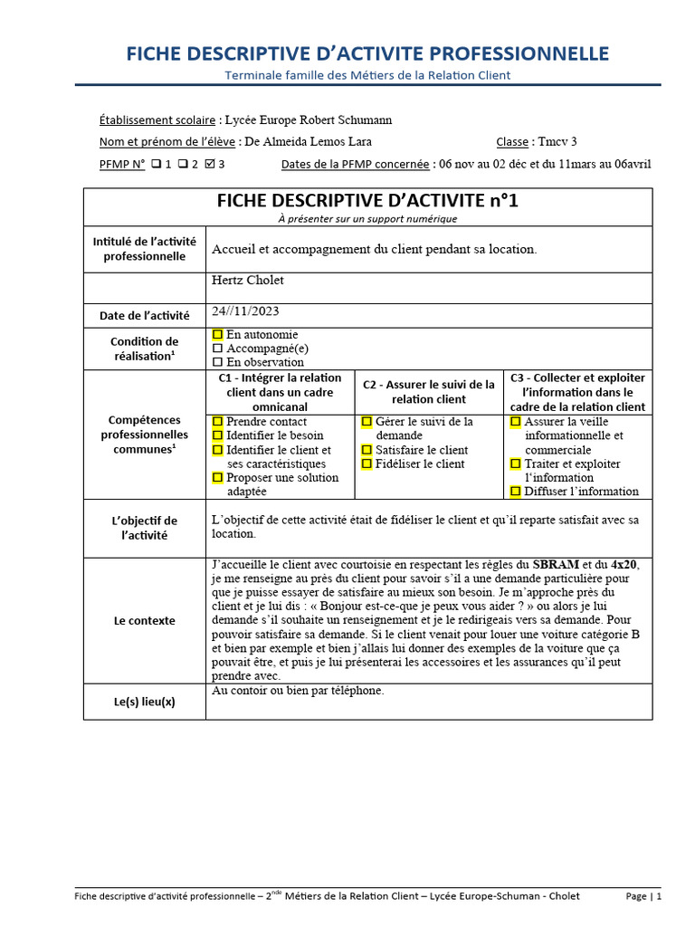 Fiche Descriptive 2023 | PDF