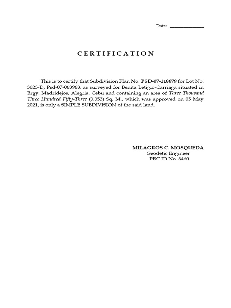 Simple Subdivision Certification | PDF