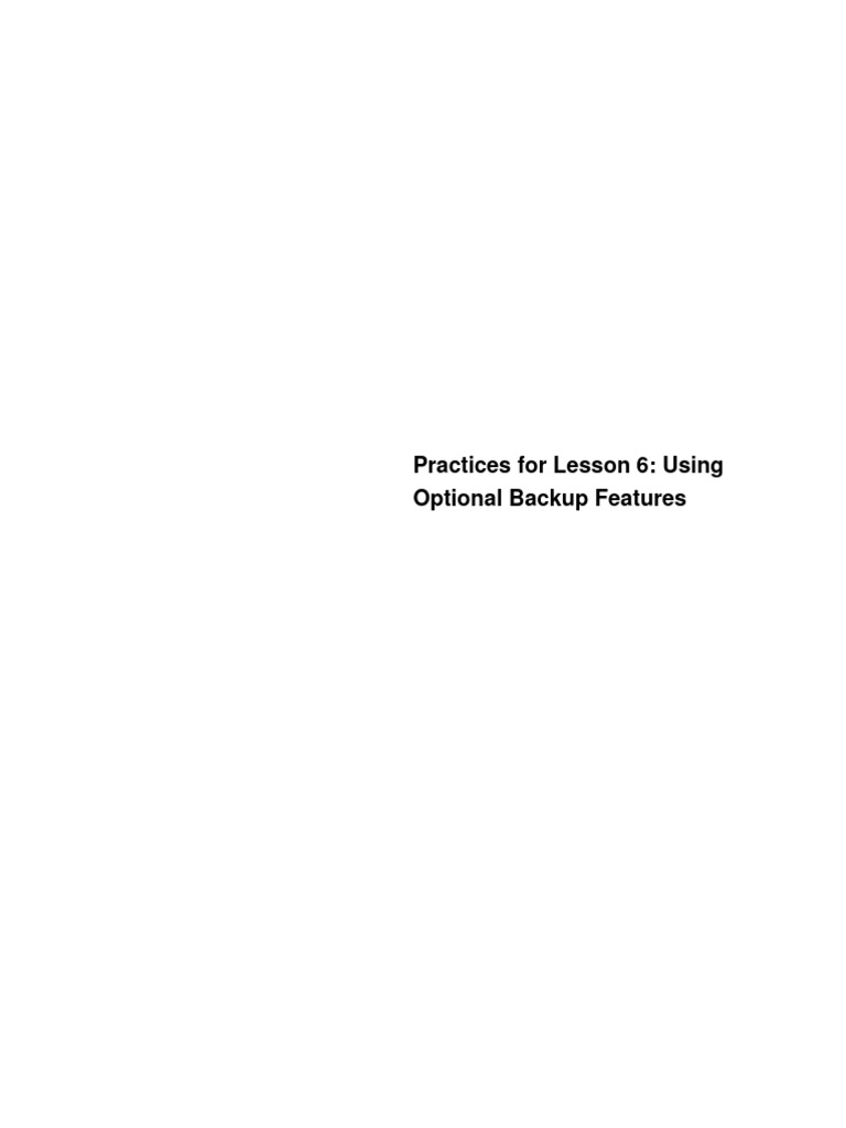 Lab 06 Using Optional Backup Features Pdf Backup Databases