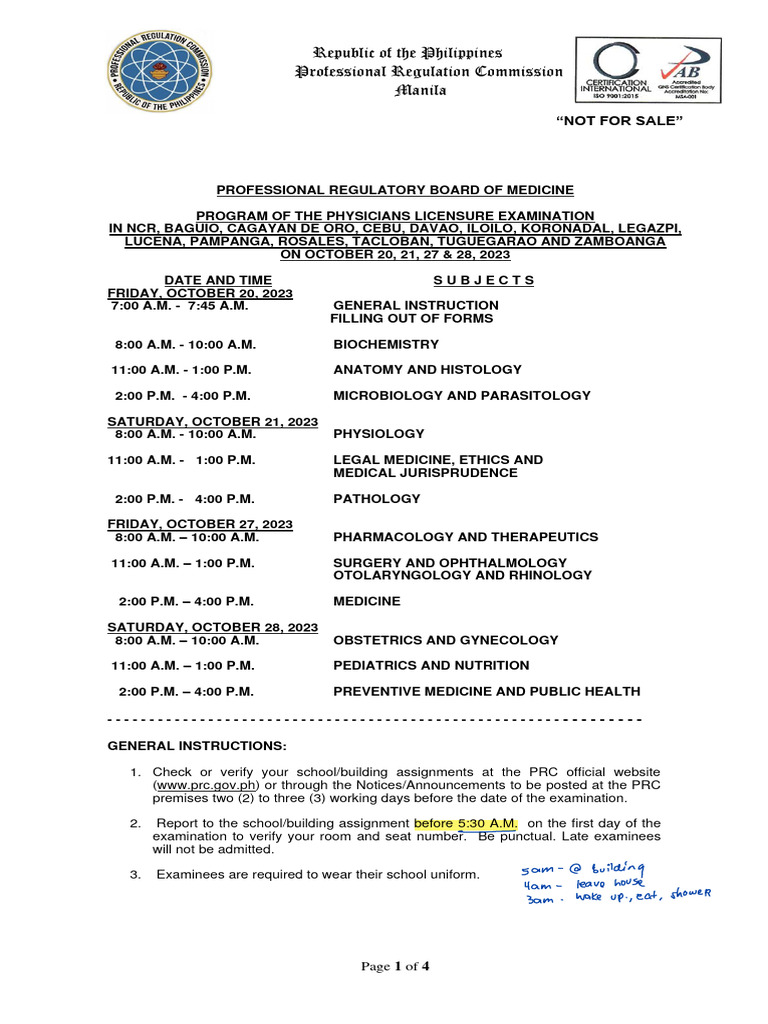 October 2023 PRC PLE Schedule and Reminders 2 | PDF | Medicine | Smartwatch October 2023 PRC PLE Schedule and Reminders 2 | PDF | Medicine | Smartwatch