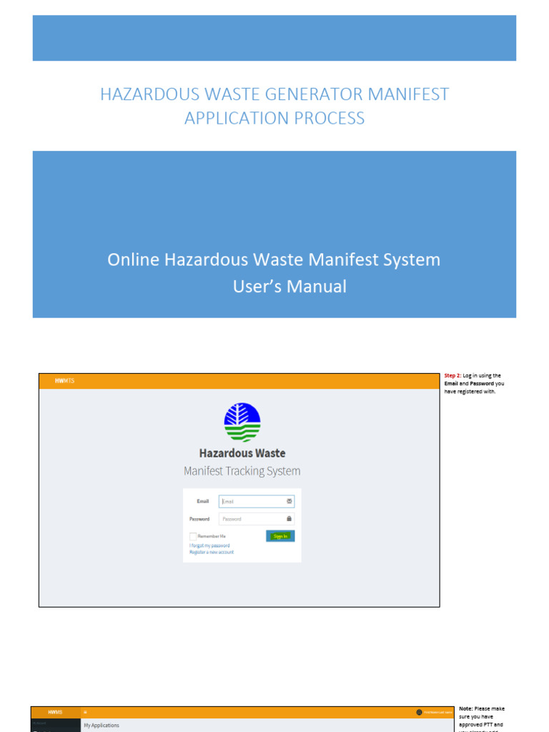 Hazardous Waste Manifest User Guide | PDF