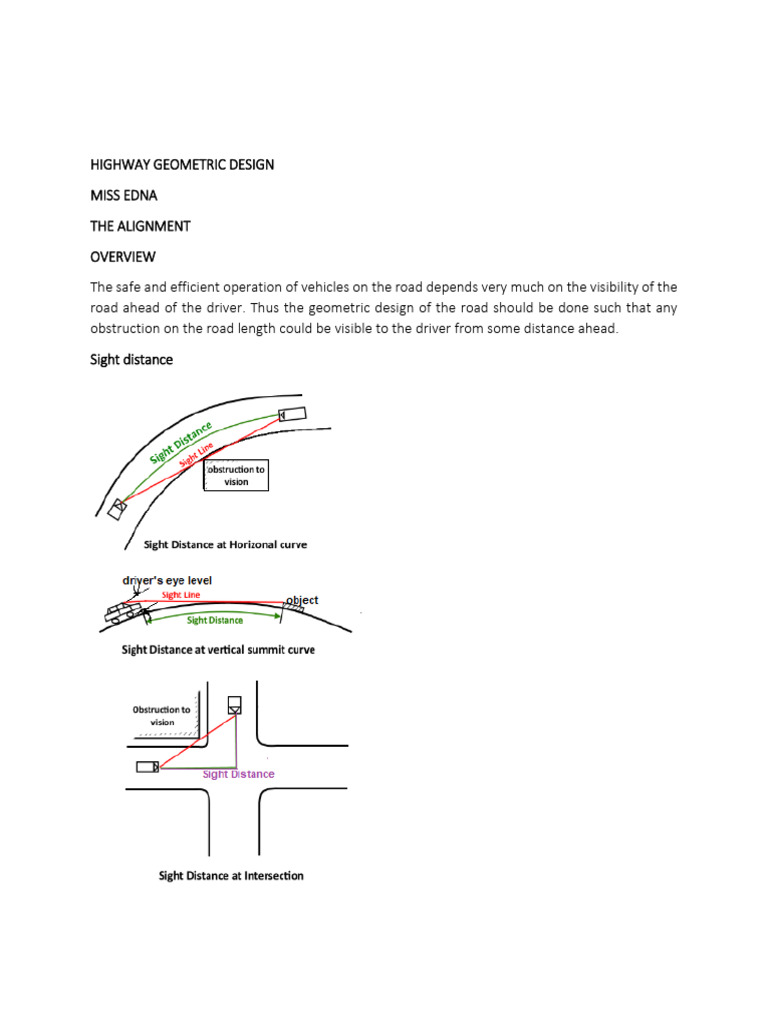 Lecture 5 Highway Geometric Design SIGHT DISTANCE | PDF | Transport