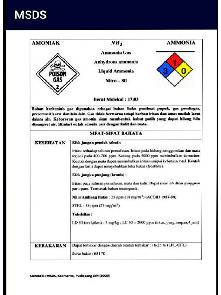 Tugas K3L MSDS Bahan Kimia | PDF