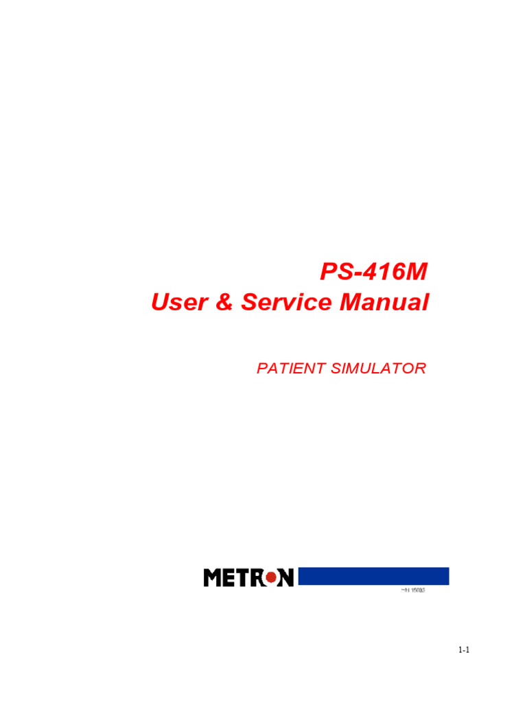 METRON PS-416M Patient SIMULATOR ECG BLOOD PRESSURE TEMPERATURE C25-FLU ...