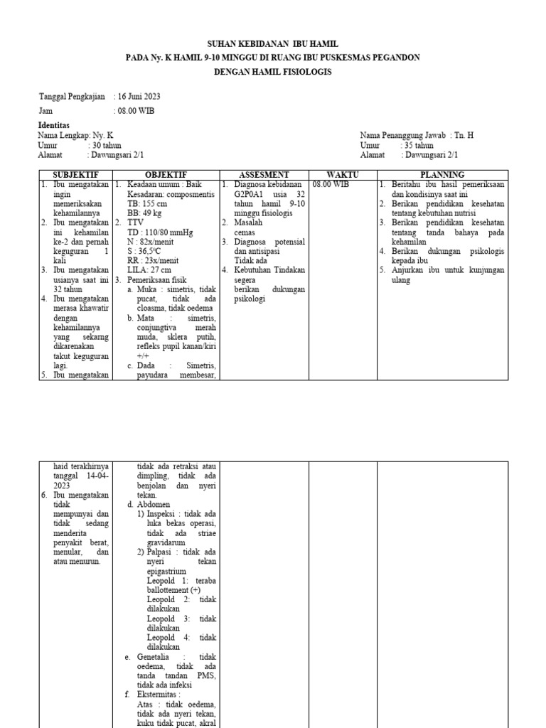 Soap Kehamilan TM 1 Dengan Kecemasan | PDF | Kesehatan Holistik