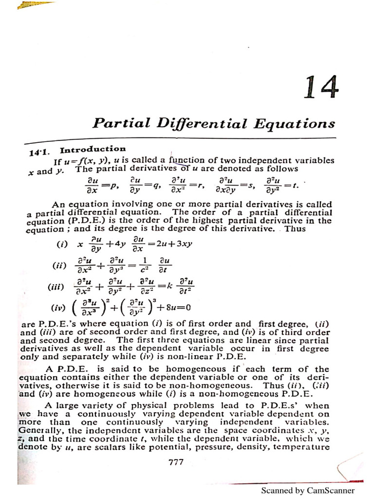 Partial Differential Equations | PDF