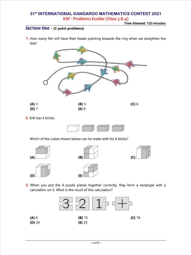 IKMC - 2021 - Class 3.4 | PDF