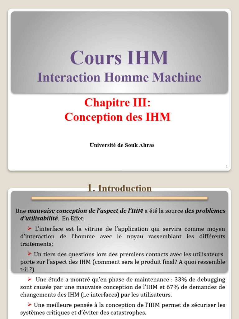 Conception IHM: Méthodes et Facteurs | PDF | Réflexion | Interaction ...