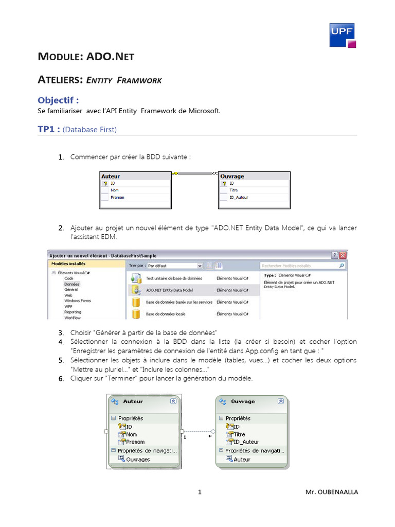 1 1-EntityFramework | PDF | Bases de données | Ingénierie informatique
