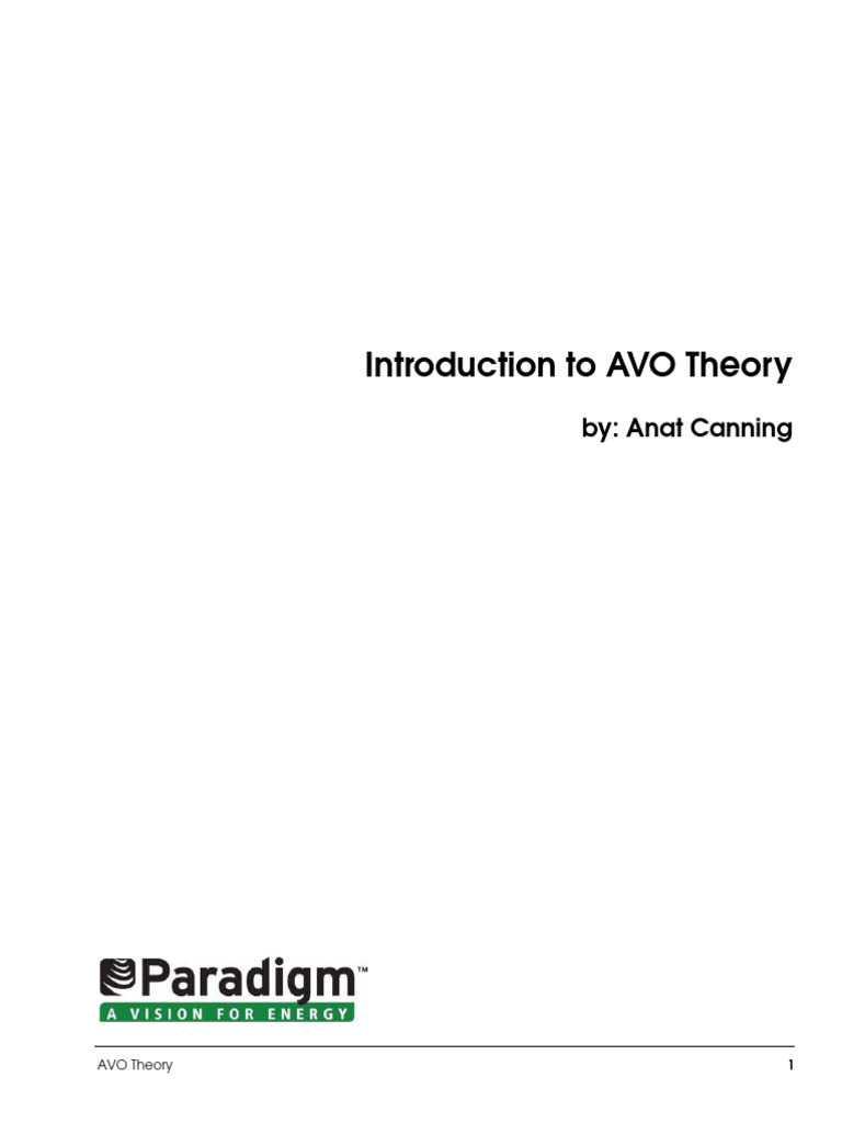 AVO Theory Overview and Applications | PDF | Elasticity (Physics ...