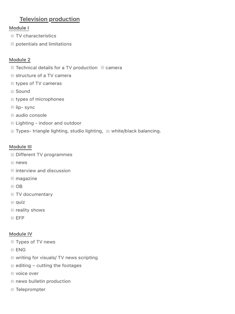 Television Production | PDF