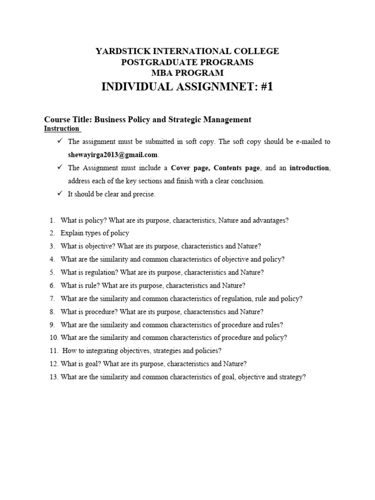 (Yard) Individual Assignment. Strategic MGT | PDF | Career & Growth ...