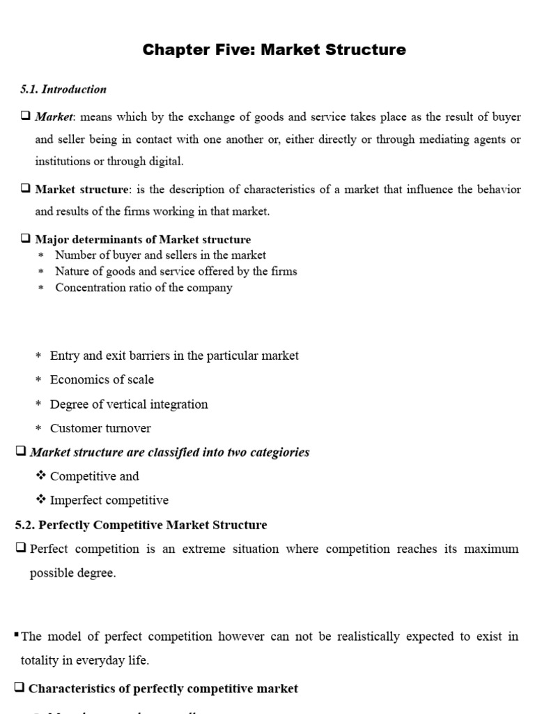 Chapter 5 - Market Structure | PDF | Monopoly | Imperfect Competition