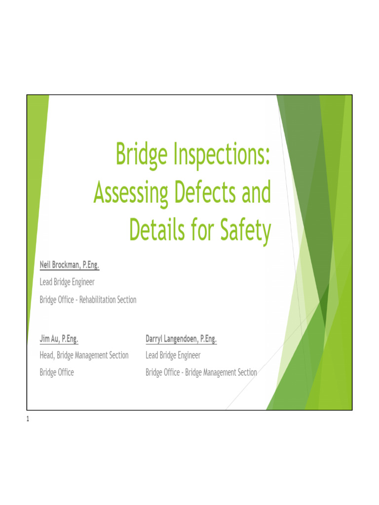 Bridge Inspections - Assessing Defects & Details For Safety | PDF ...