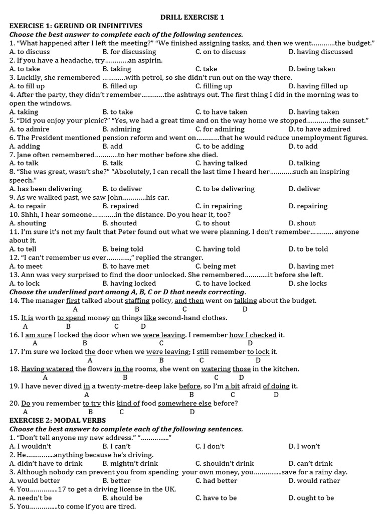 Drill Exercise 1 Pdf