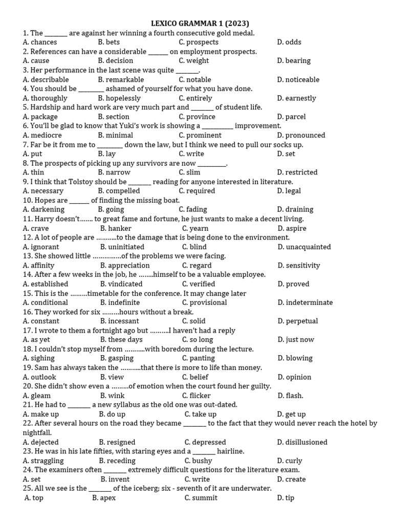 Leexico Grammar 1 | PDF