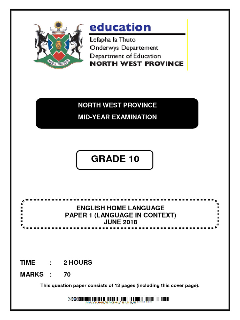 English GR 10 HL Paper 1 - 1 1 | PDF