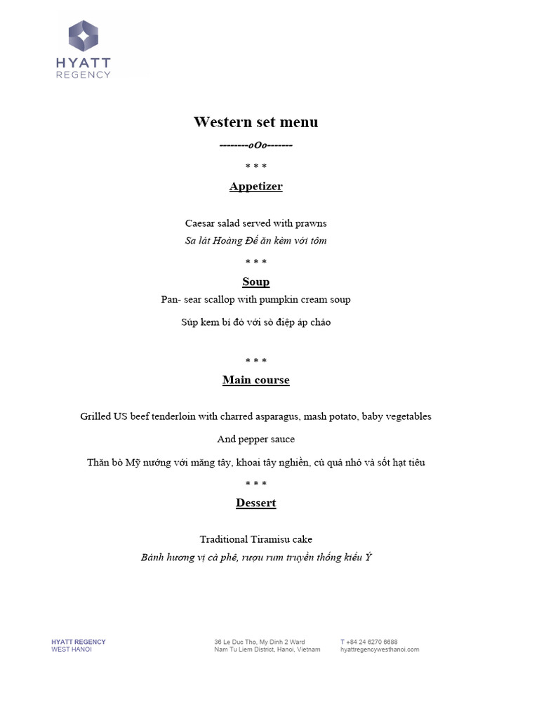 1western Set Menu | PDF