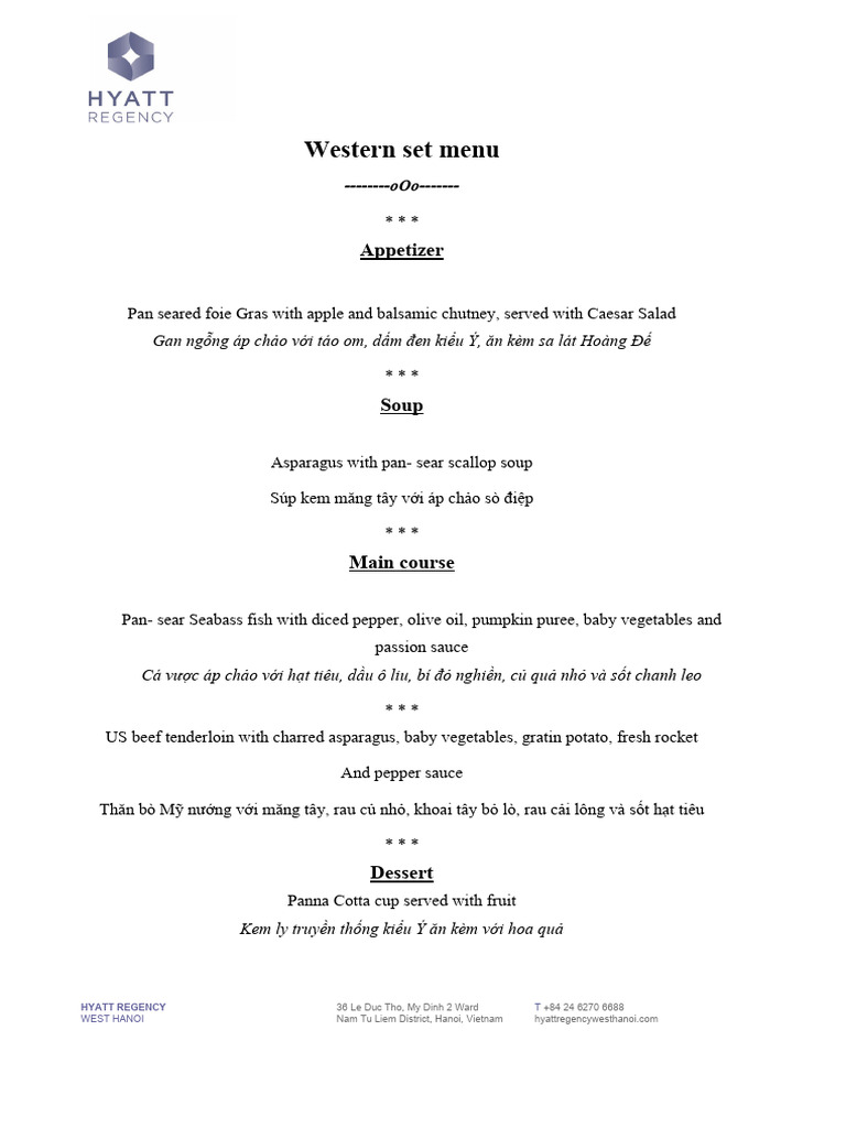 2 Western Set Menu | PDF