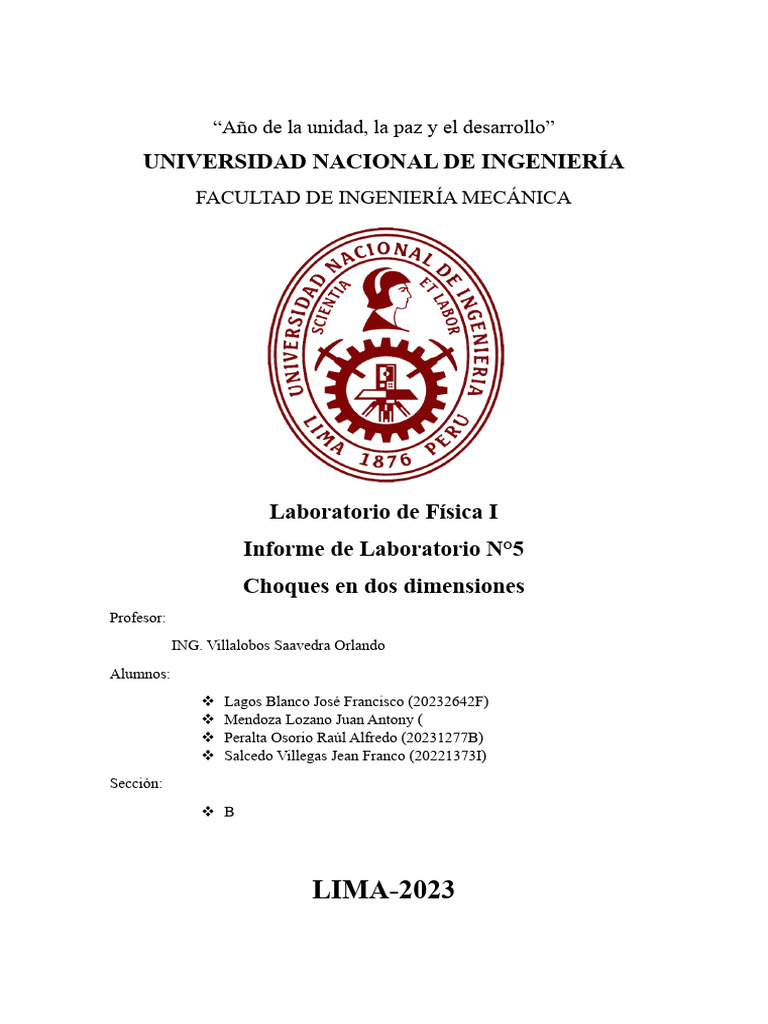 5 Informe Fisica Choques (1) ZZZZZ | PDF | Fuerza | Energía cinética