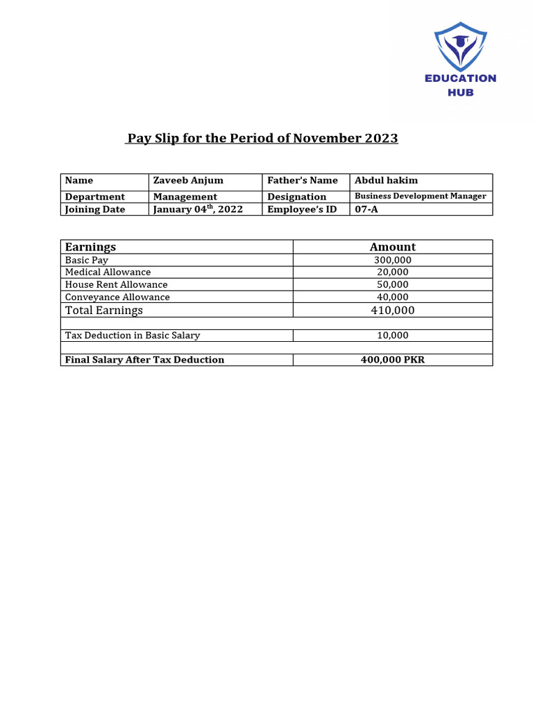 Salary Slip November | PDF