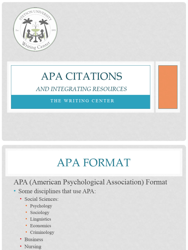 APA and Integrating Sources | PDF | Citation | Apa Style