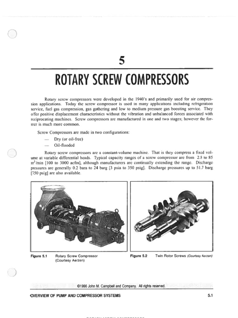 Rotary Screw Compressors | PDF