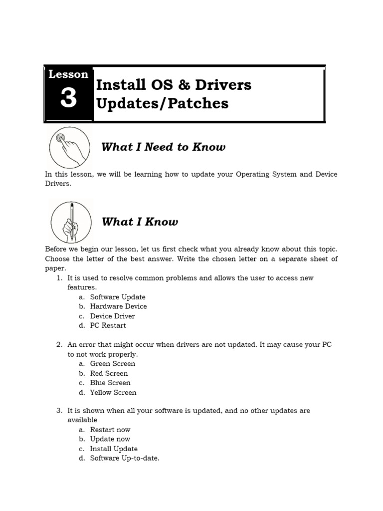 Install OS and Drivers Updates Patches | PDF | Operating System ...
