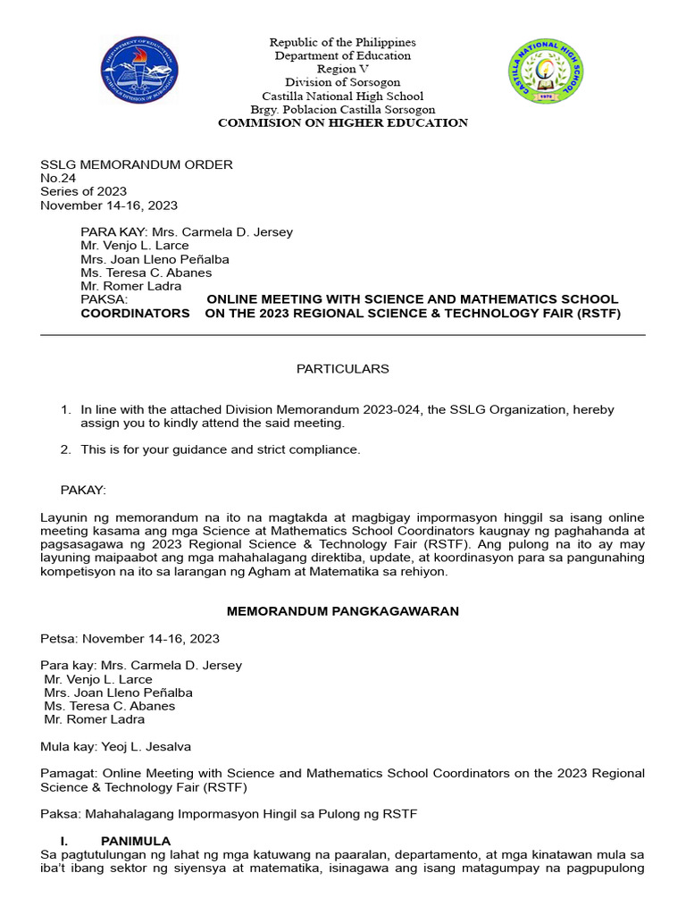 Memorandum | PDF