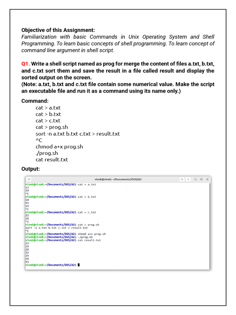 DOS Assignment 2 | PDF | User (Computing) | Text File