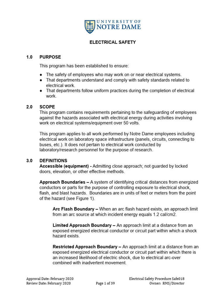 Electrical Safety Procedure 1.7.22 | PDF | Insulator (Electricity ...
