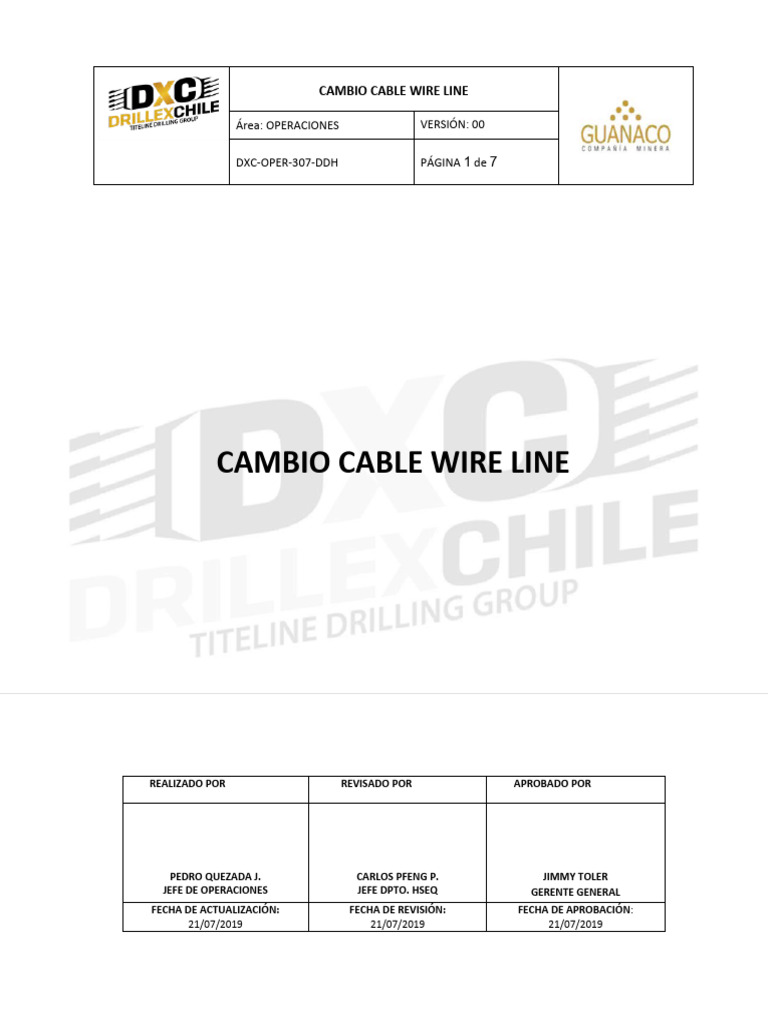 DXC-OPER-307-DDH Cambio Cable Wire Line v1 | PDF