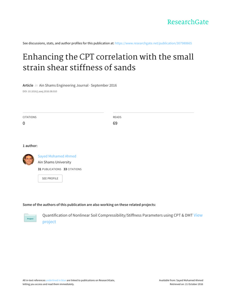 CPT Correlation Enhancement for Sands | PDF | Geotechnical Engineering ...