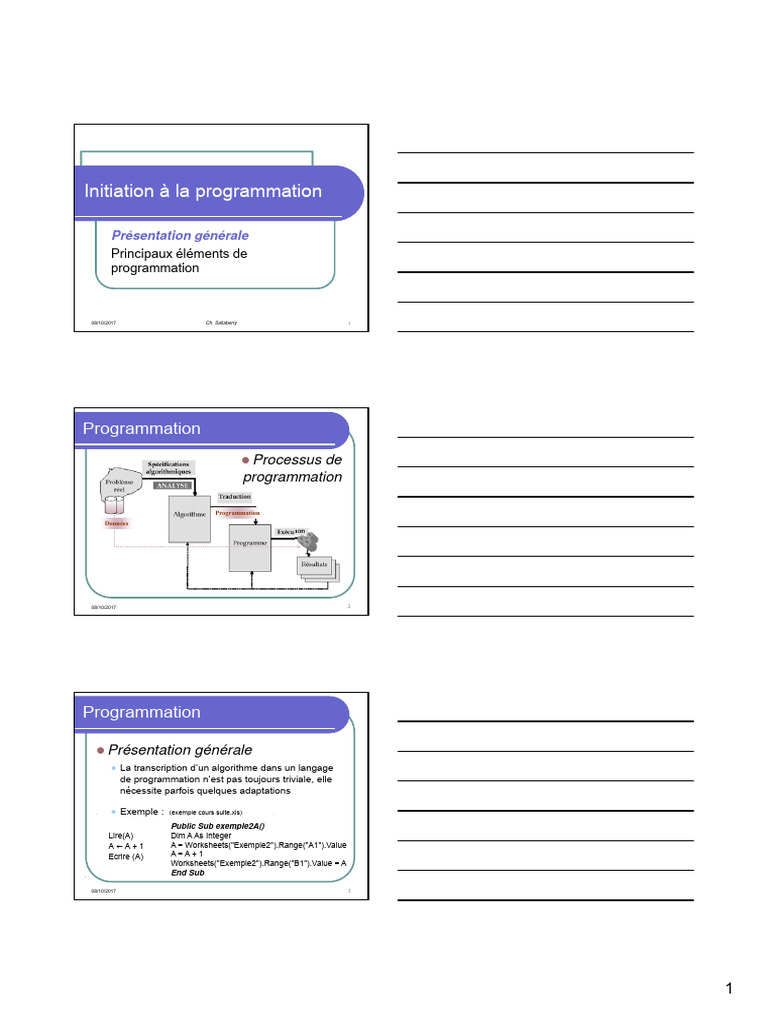 Initiation à la Programmation VBA | PDF | Programmation informatique ...