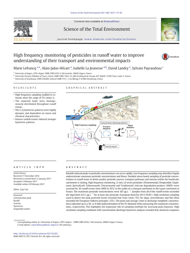 1 s2.0 S0048969717302632 Main | PDF | Surface Runoff | Soil