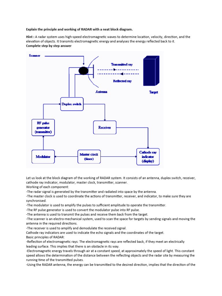 Radar Working Principle Explained | PDF | Modulation | Radar
