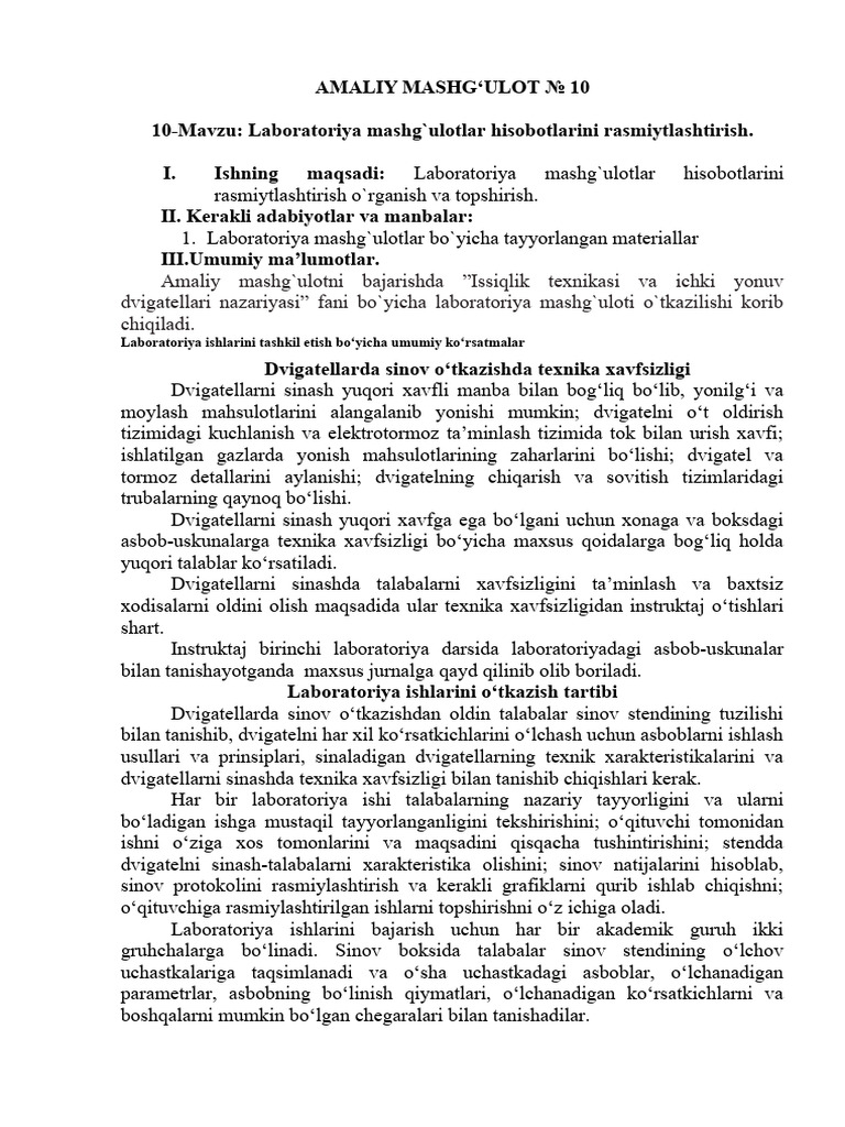 AMALIY MASHG 10 | PDF