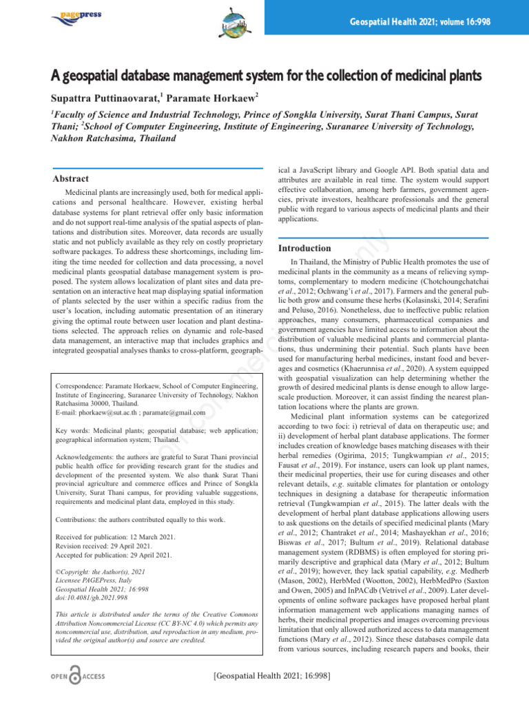 A Geospatial Database Management System For The Co | PDF | Geographic ...