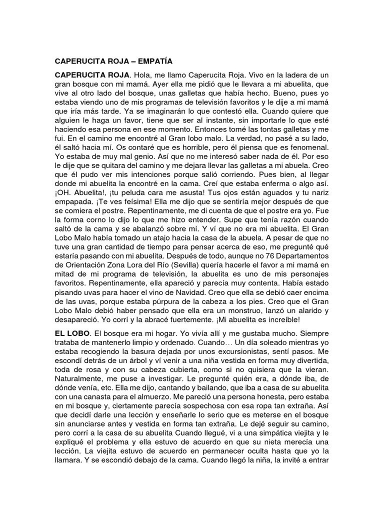 Caperucita Roja | PDF | Caperucita Roja