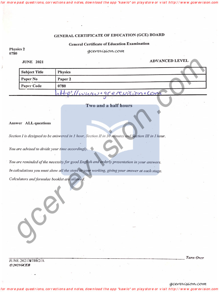 Al Physics 2021 p2 Unlocked | PDF