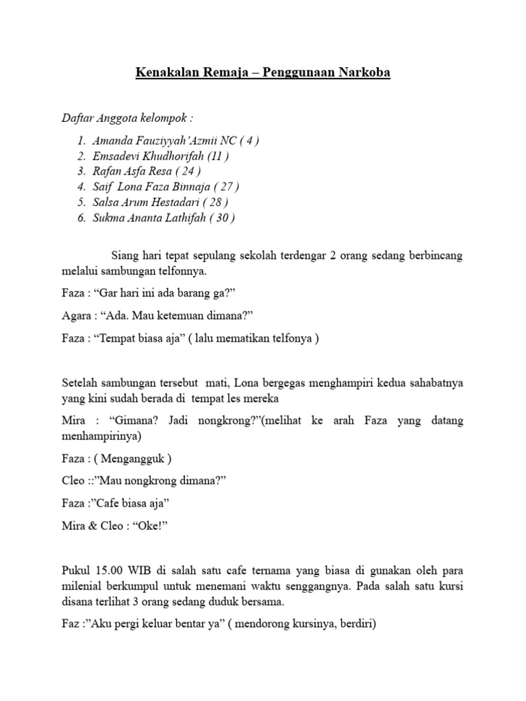 Kenakalan Remaja dan Narkoba | PDF