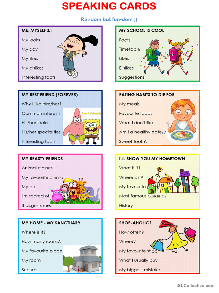 SPEAKING CARDS (Random But Fun-Dom) | PDF