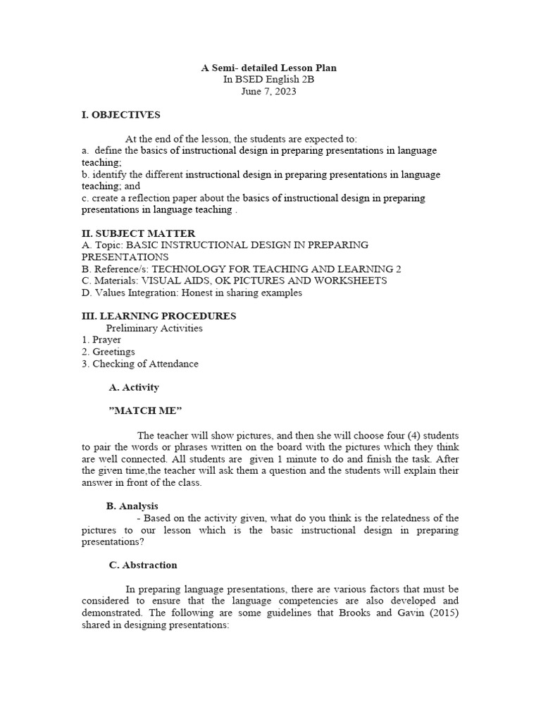 Lesson Plan | PDF | Public Speaking | Lesson Plan