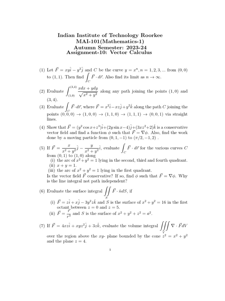 Assignment 10 (MAI-101) | PDF | Mathematical Analysis | Mathematical Concepts