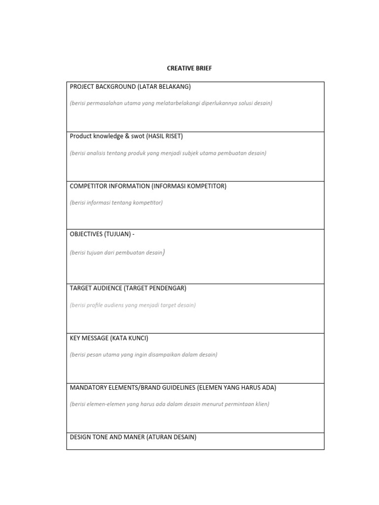 Creative Brief | PDF