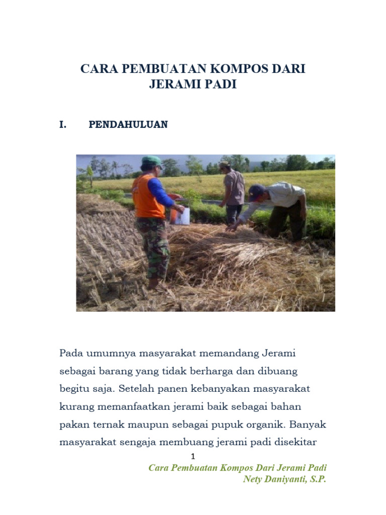 Mengolah Jerami Padi Sebagai Pupuk Kompos | PDF