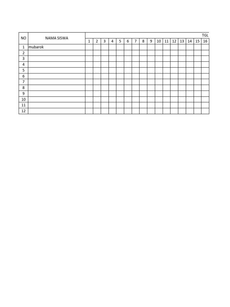 Presensi Siswa Di Kelas Pdf